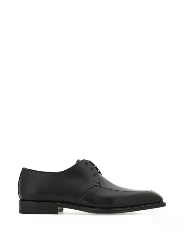 FERRAGAMO Calf Leather Derby Shoes - Black