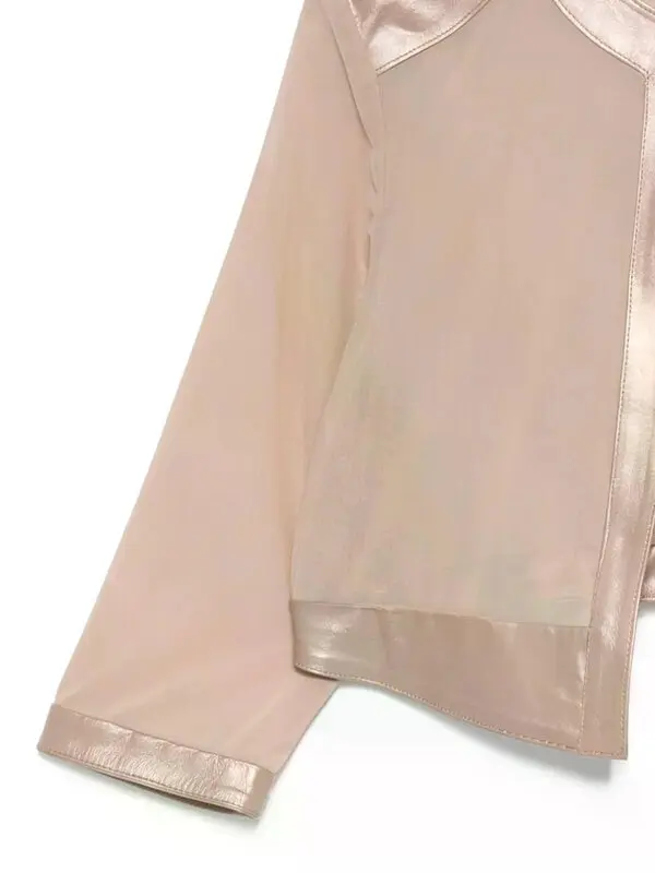 TIMOTEA Beige Sheer Panel Jacket