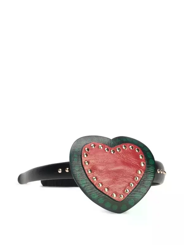 Red Valentino Studded Heart Headband - Black