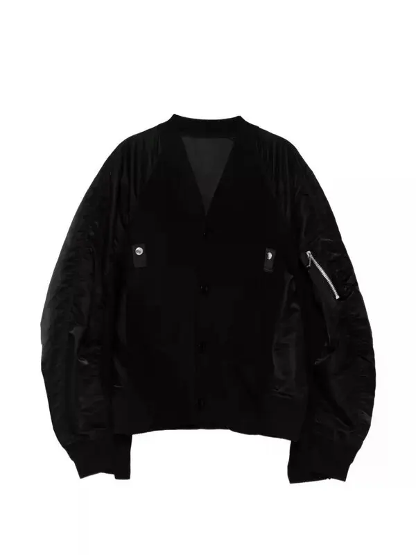 Sacai Panelled V-neck Cardigan