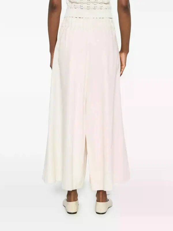 Dusan Elasticated Waist Wide Leg Cropped Trousers