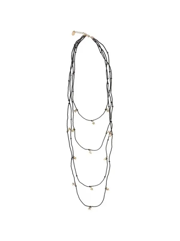 Red Valentino Star Beaded Necklace - Gold