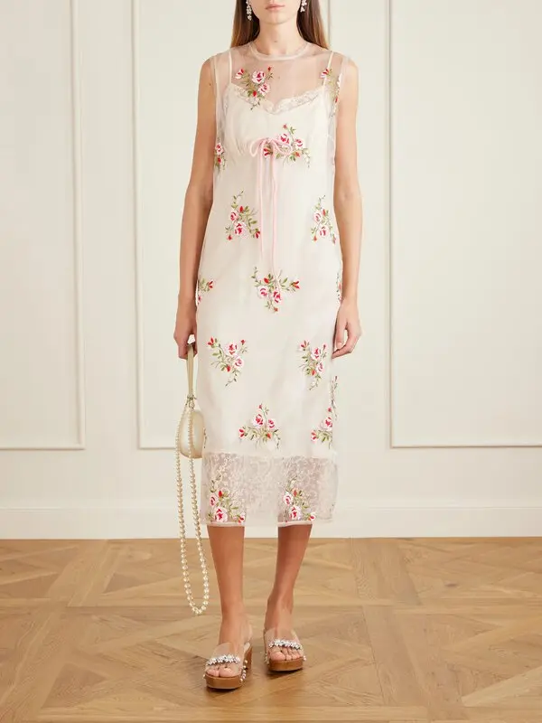 Simone Rocha Embellished Pu Clogs With Wooden Wedge - Neutrals