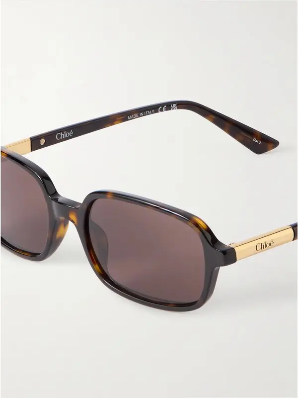 Chloé Judy Rectangle-frame Acetate Sunglasses - Tortoiseshell