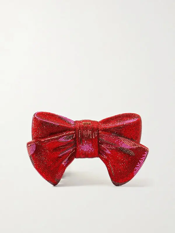 Judith Leiber Bow Just For You Crystal-embellished Clutch - Red