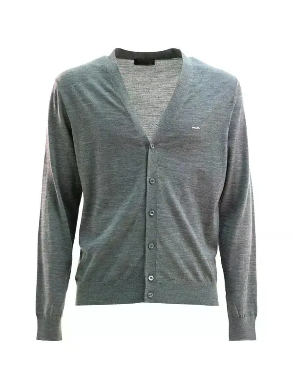 Prada V-neck Cardigan - Grey