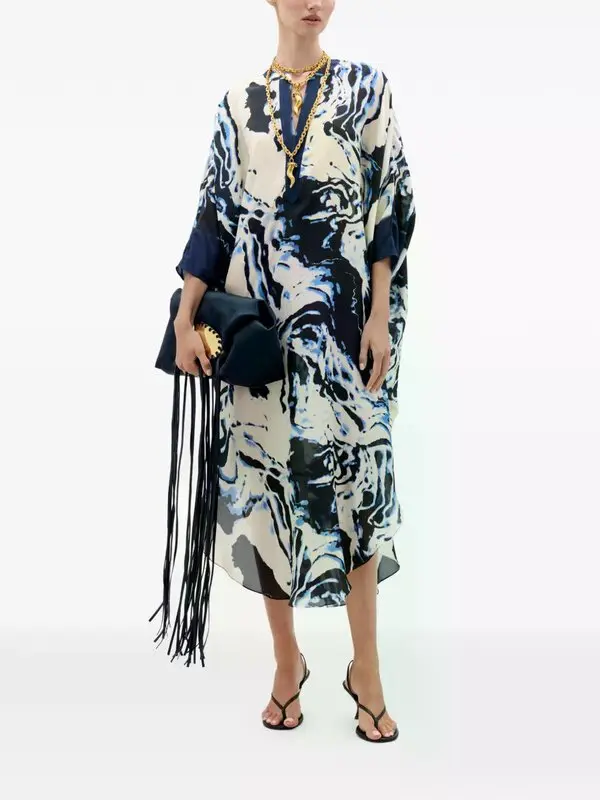 Silvia Tcherassi Elea Abstract Print Midi Dress
