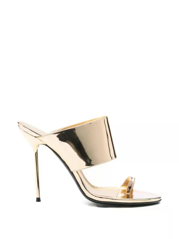Paris Texas Tone Toe-loop Mules - Gold