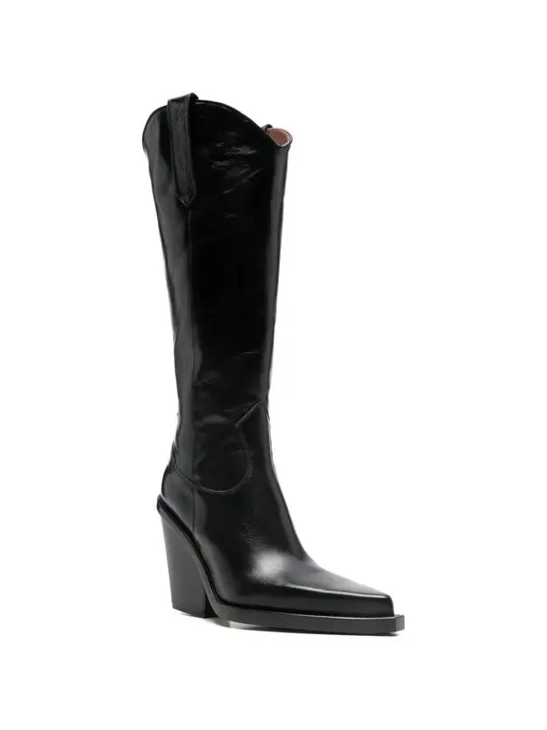Paris Texas Pointed Toe Knee-high Block Heel Boots