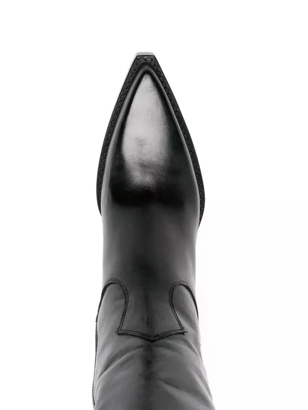 Paris Texas Pointed Toe Knee-high Block Heel Boots