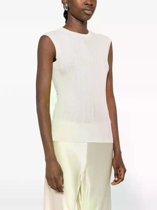 JOSEPH Calife Ribbed Sleeveless Top - Neutrals