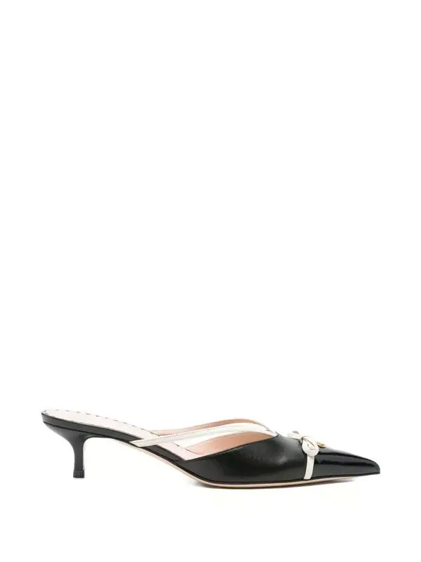 Valentino Garavani Ribbon Logo Mules - Black