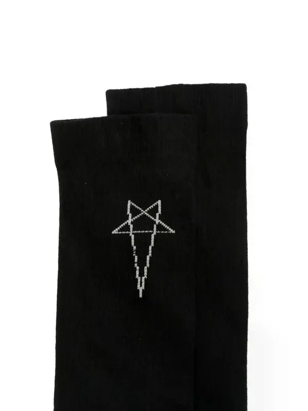 Rick Owens Pentagram Intarsia Knee High Socks