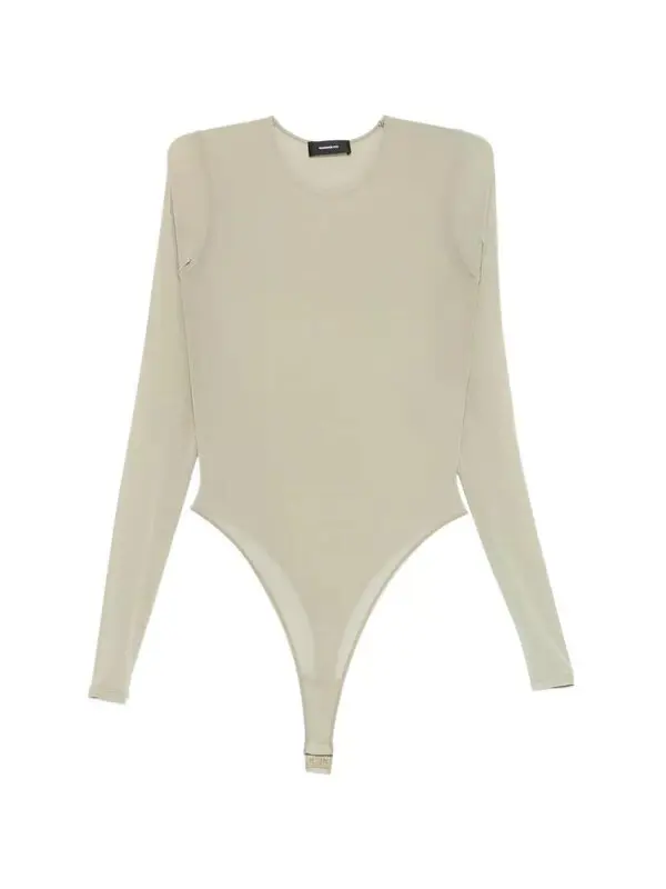 Wardrobe.NYC Sheer Long Sleeve Bodysuit - Neutrals