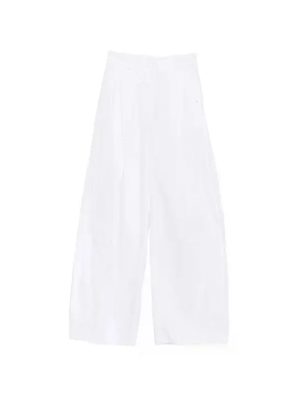 THELATEST Billie Pleated Wide Leg Trousers - White