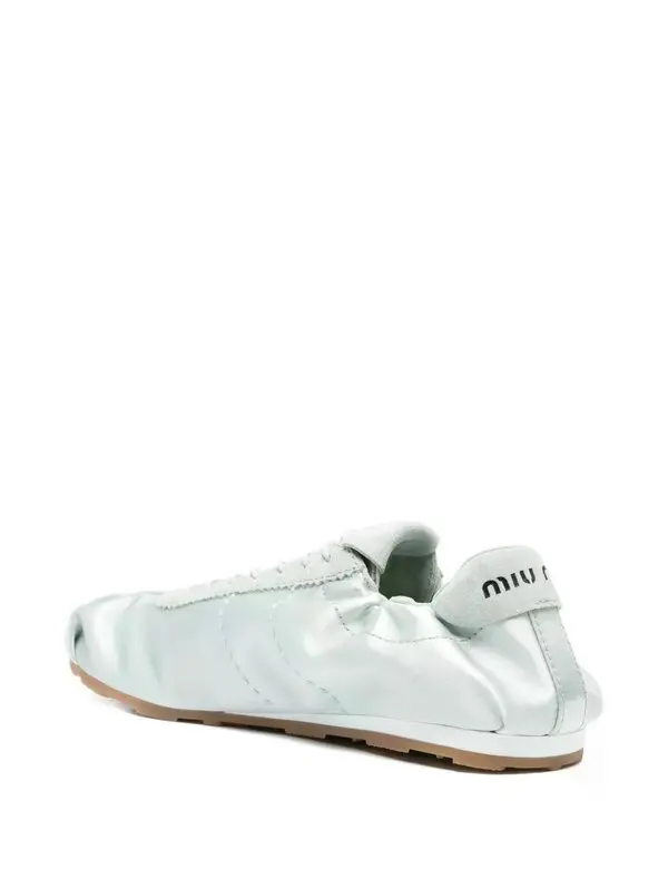 Miu Miu Plume Satin Lace-up Sneakers