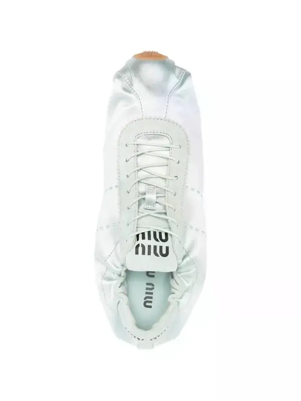 Miu Miu Plume Satin Lace-up Sneakers