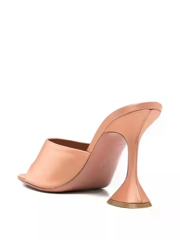 Amina Muaddi Square Toe Sculptural Heel Slippers