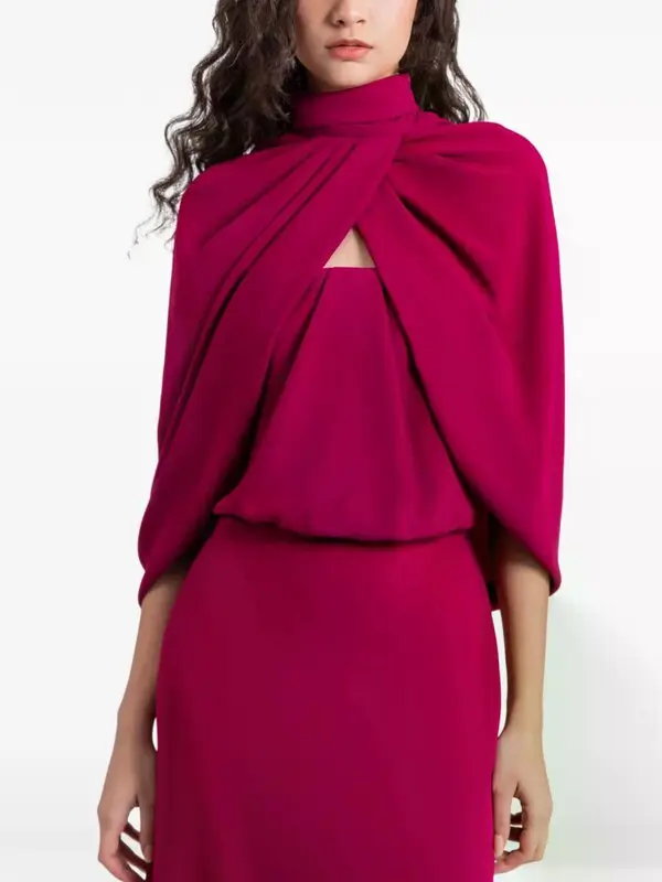 GEMY MAALOUF High Neck Draped Maxi Dress