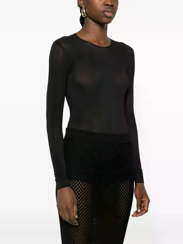Wardrobe.NYC Sheer Long Sleeve Bodysuit