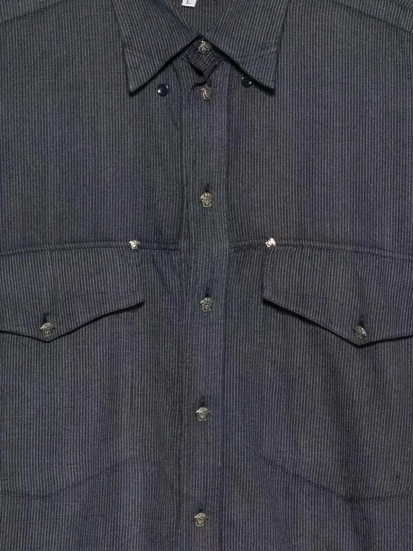 Versace 1990s Striped Pocket Shirt