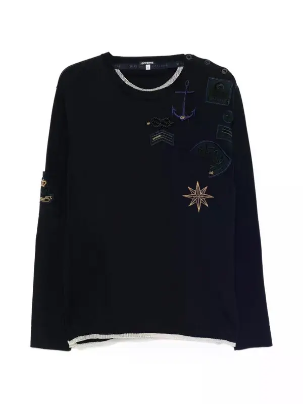 Gianfranco Ferre Appliquéd Long-sleeve Sweater