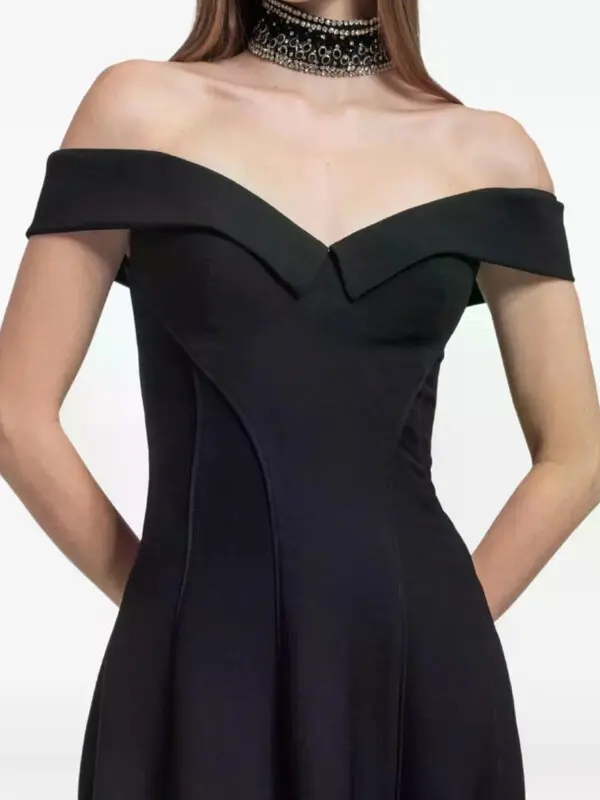 GEMY MAALOUF Folded Off-shoulder Midi Dress