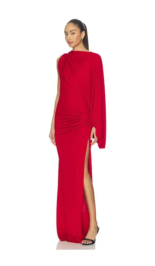 Andamane Selene One Shoulder Maxi Dress - Red
