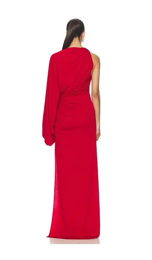 Andamane Selene One Shoulder Maxi Dress - Red