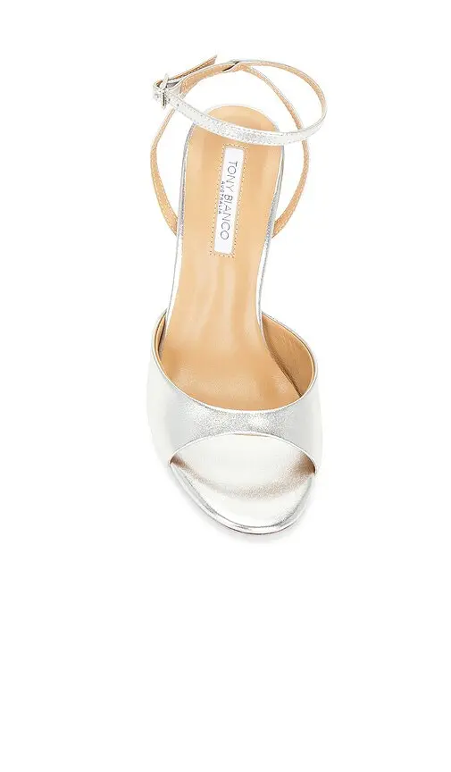 TONY BIANCO Violet Metallic Leather Sandal - Metallic Silver