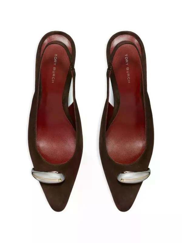Tory Burch Pierced Xl Slingback Pumps - Brown