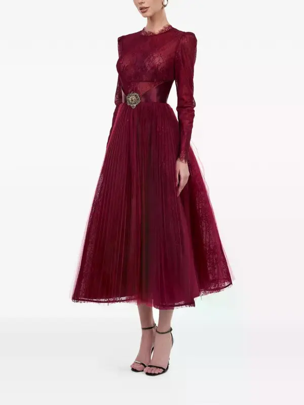 ARAFTU Arafatu Lace Pleated Midi Dress