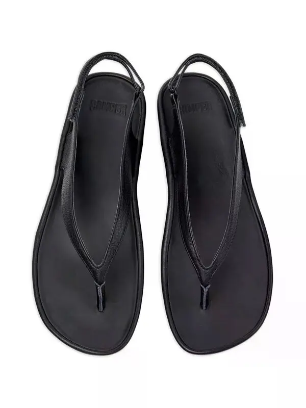 Camper Slingback Sandals With Thong Strap - Black