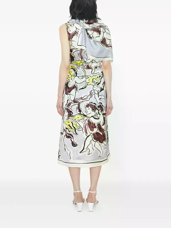 Tory Burch Printed Satin Wrap Skirt With Sequins