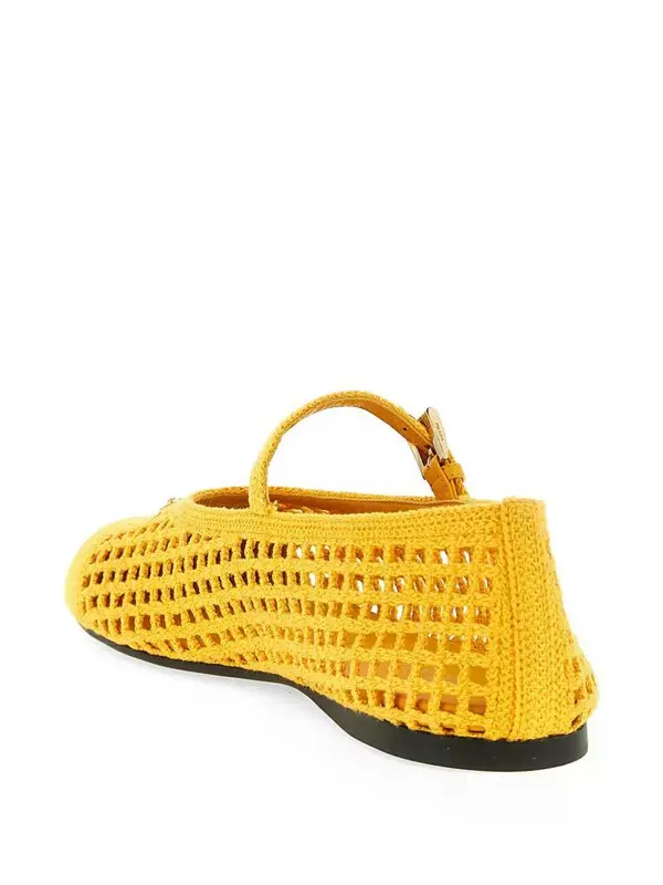 Prada Crochet Ballerina Flats - Yellow