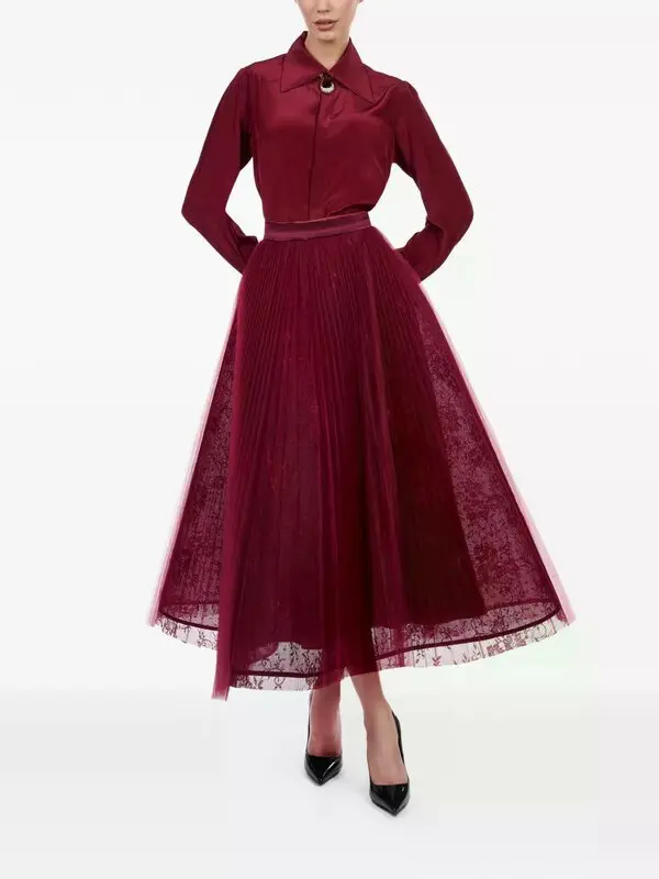 ARAFTU Pleated Lace Skirt