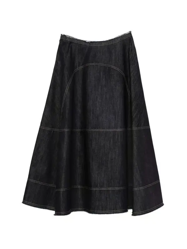 TELA Raw Edge Panelled Midi Skirt