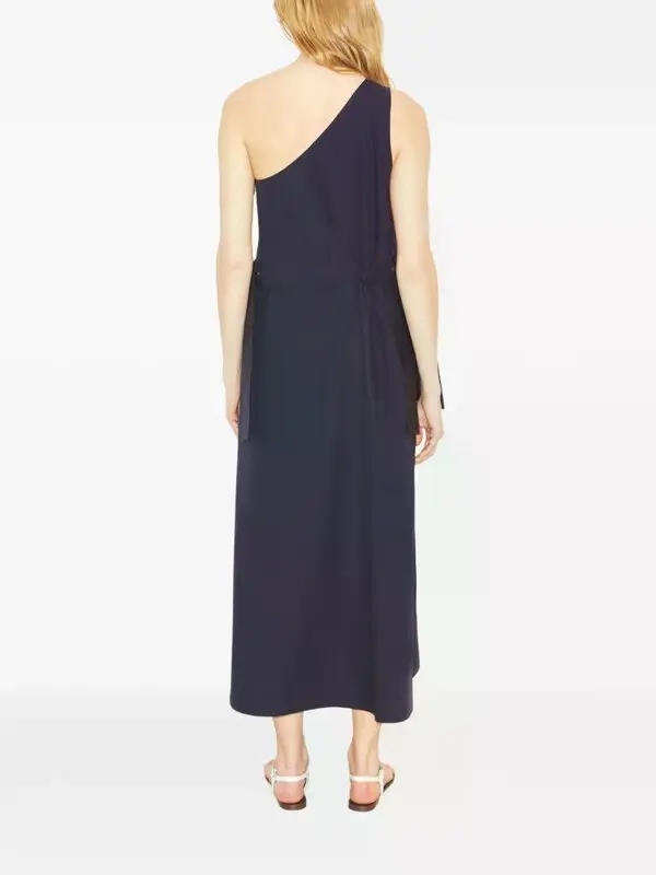 Tory Burch One-shoulder Belted Cotton Dress - Blue