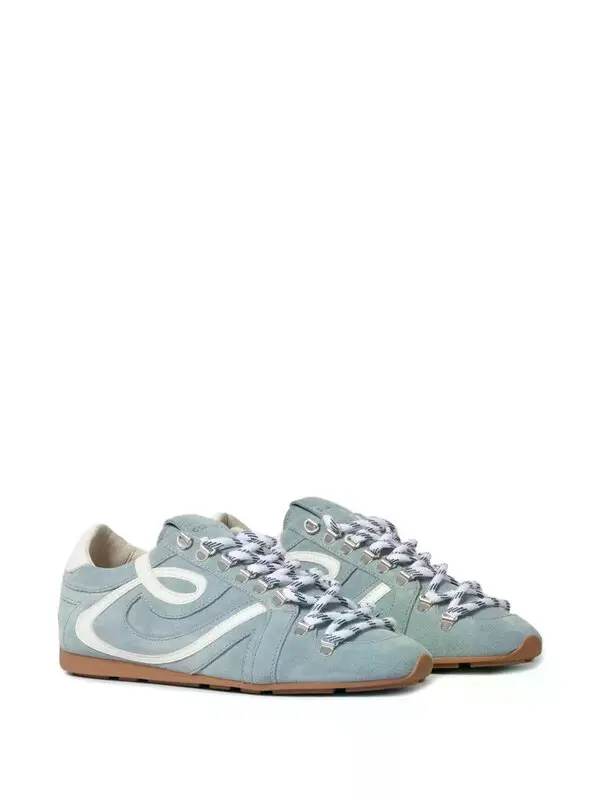 Claudie Pierlot Swing Leather Lace-up Sneakers - Blue