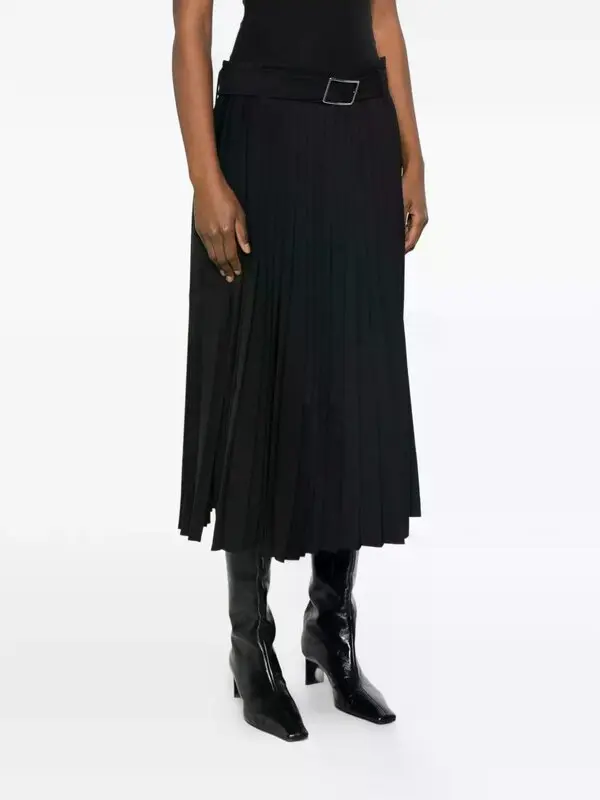 Sportmax Belted Pleated Midi Skirt
