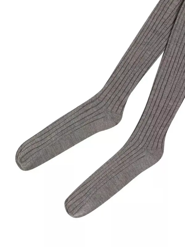 Dolce & Gabbana Virgin Wool Hold-up Socks - Grey