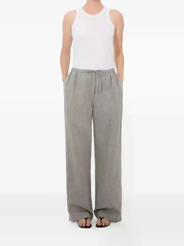 Loulou De Saison Clark Pleated Drawstring Trousers - Grey
