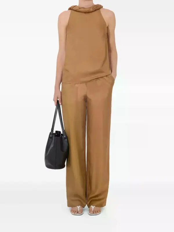 Loulou De Saison Wilma Twisted-collar Blouse - Brown