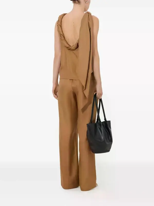 Loulou De Saison Wilma Twisted-collar Blouse - Brown
