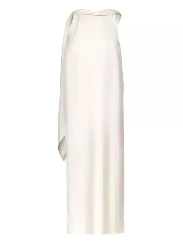 Loulou De Saison Silk Twill Midi Dress - Neutrals