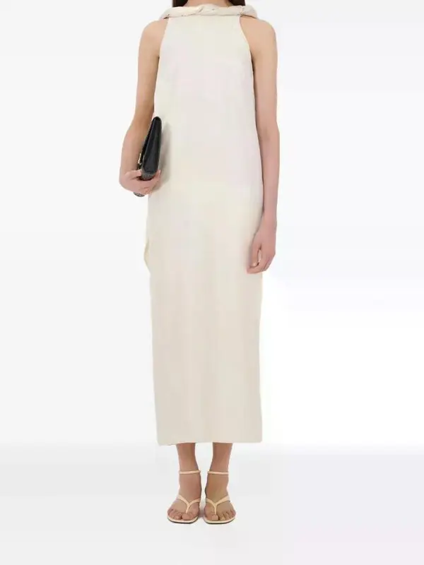 Loulou De Saison Silk Twill Midi Dress - Neutrals