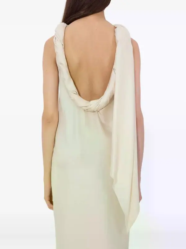 Loulou De Saison Silk Twill Midi Dress - Neutrals