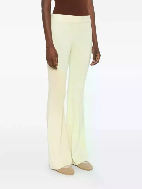 Eric Bompard Ribbed Flared Cashmere Trousers - Yellow