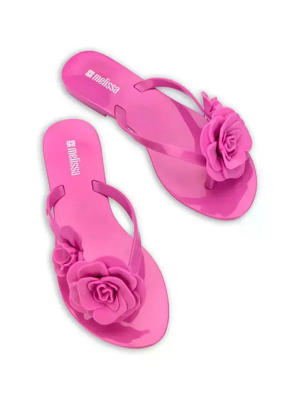 Melissa Harmonic Springtime Flip-flops With Floral Embellishment