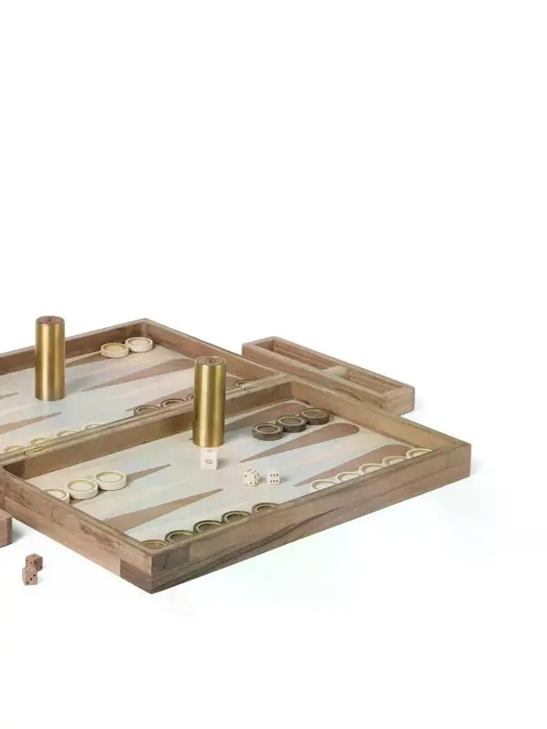Brunello Cucinelli Wood, Krio Brass Backgammon Set